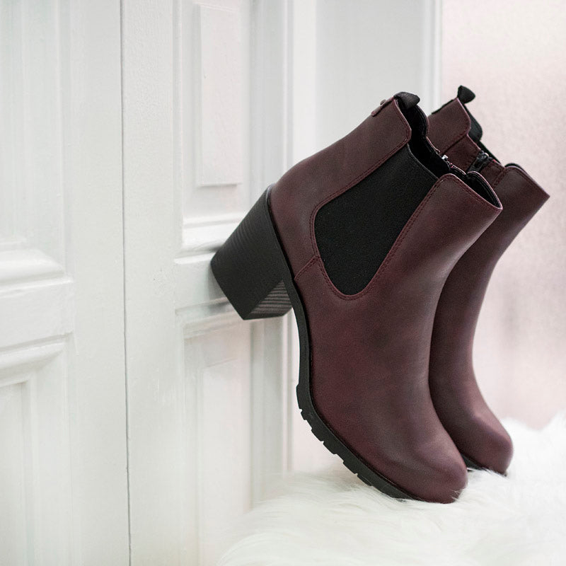 Wine Ankle Boots – Le Femine Shop